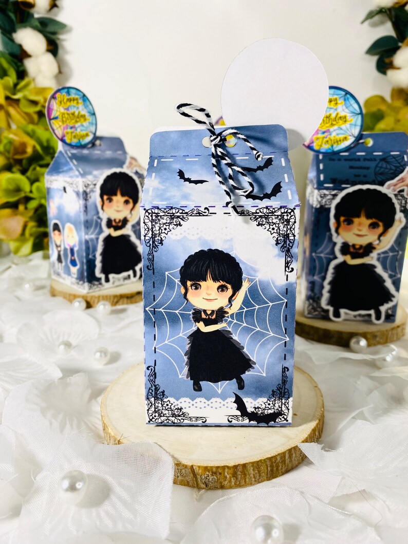 Pack With 36 Boxes Wednesday Addams Milk Favor Box. Wednesday Treats ...