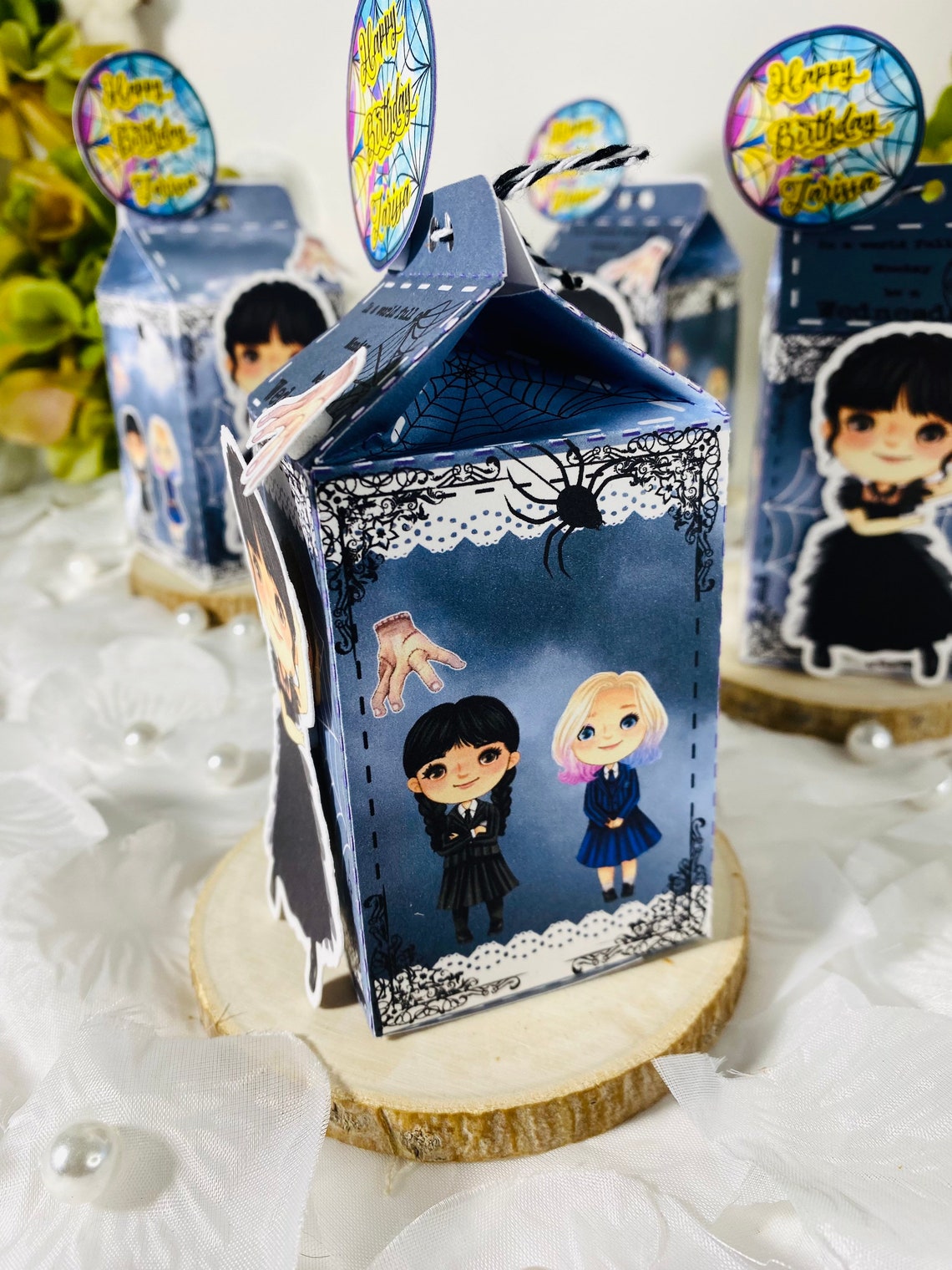 Pack With 36 Boxes Wednesday Addams Milk Favor Box. Wednesday Treats ...