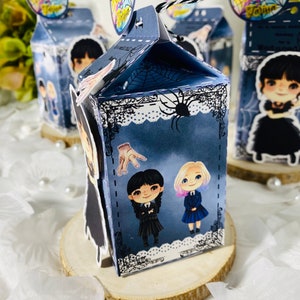 Pack With 36 Boxes Wednesday Addams Milk Favor Box. Wednesday Treats ...
