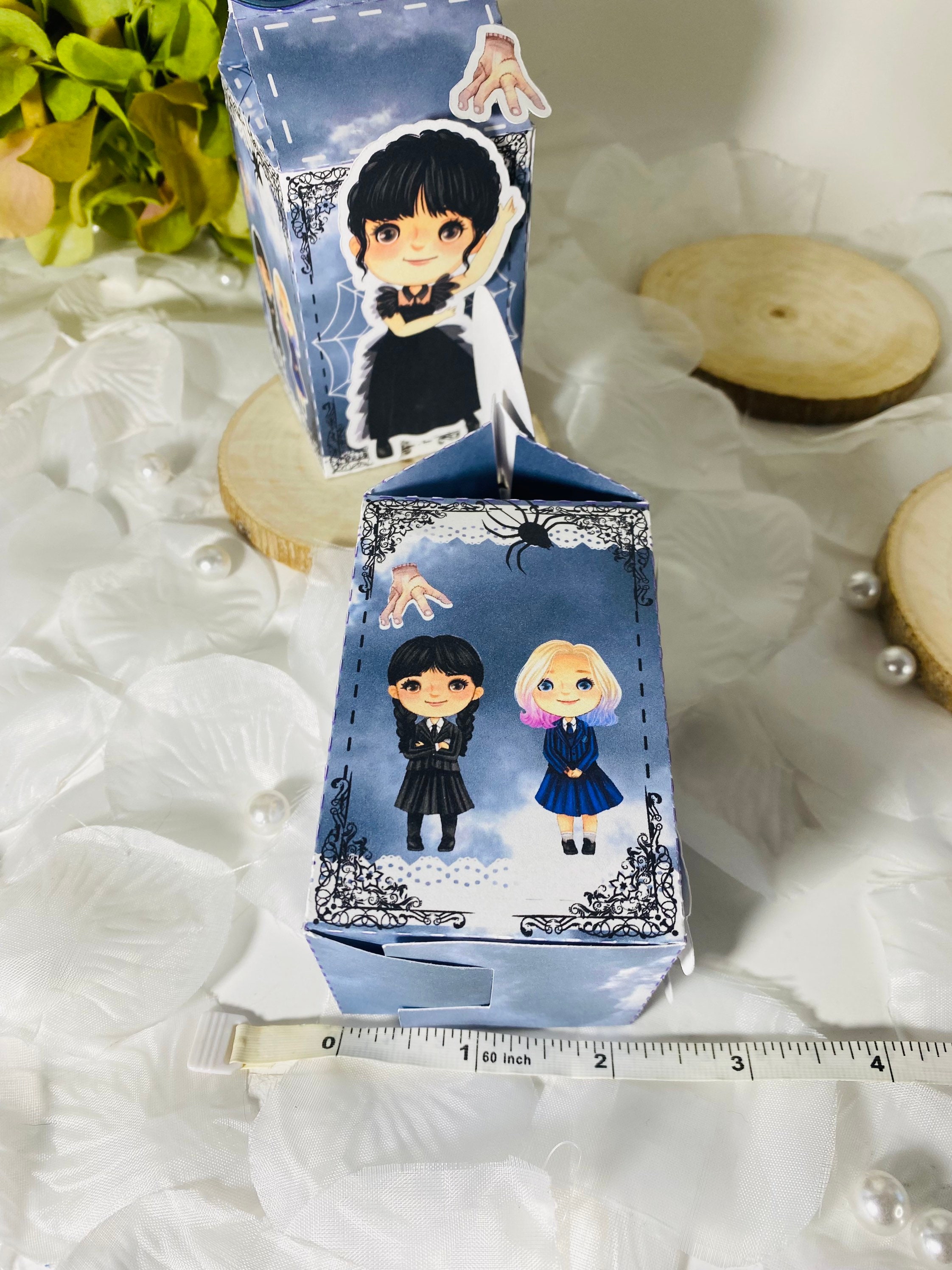 Pack With 36 Boxes Wednesday Addams Milk Favor Box. Wednesday Treats ...