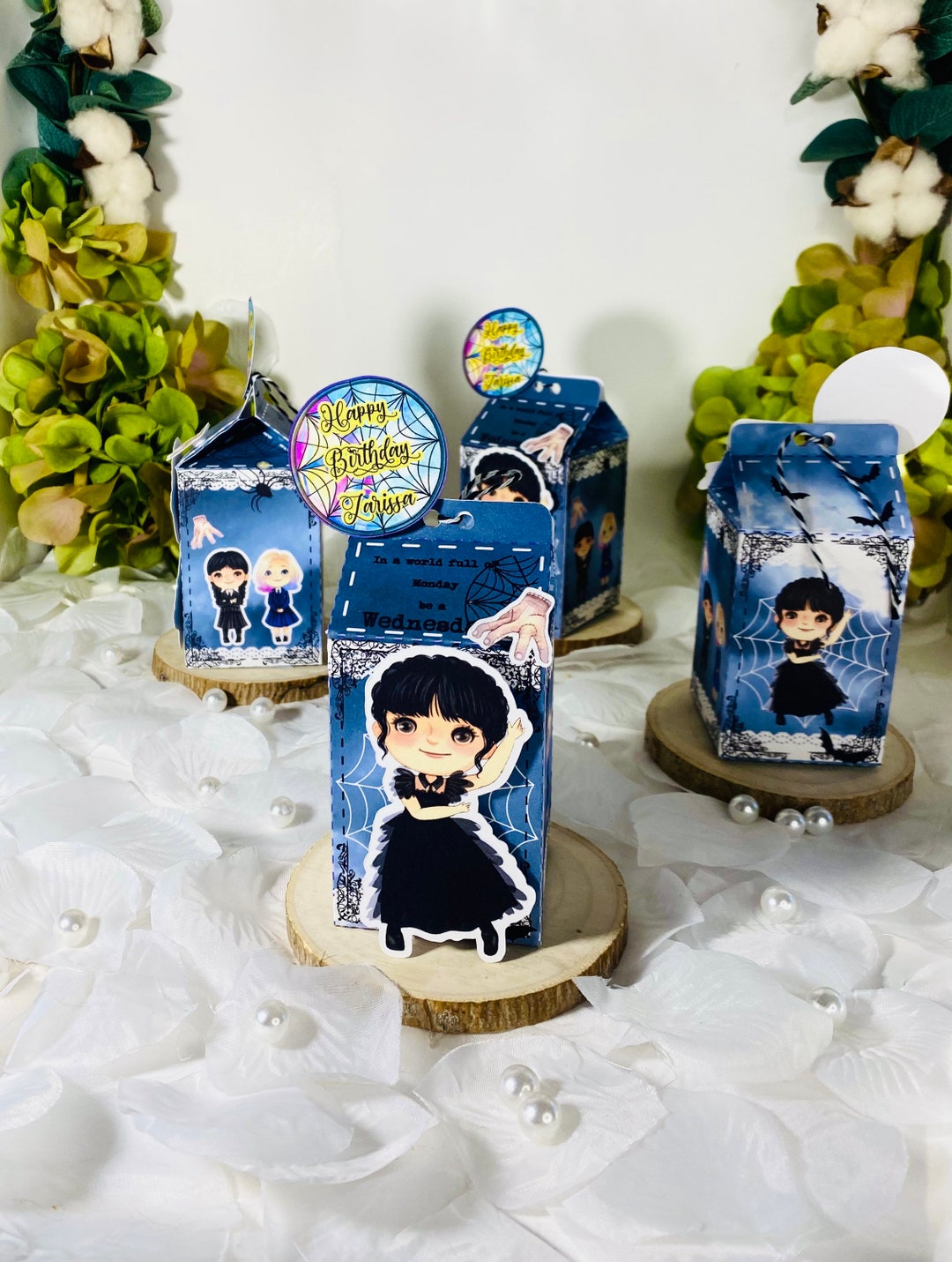 Pack With 36 Boxes Wednesday Addams Milk Favor Box. Wednesday Treats ...