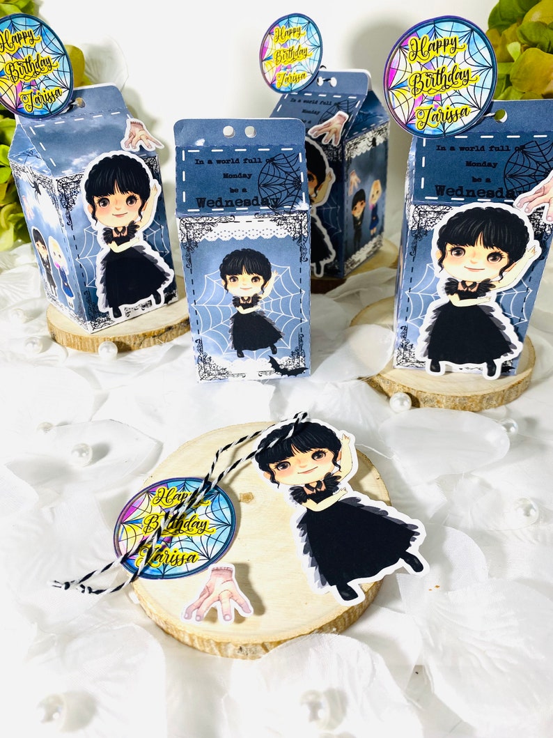 Pack With 36 Boxes Wednesday Addams Milk Favor Box. Wednesday Treats ...