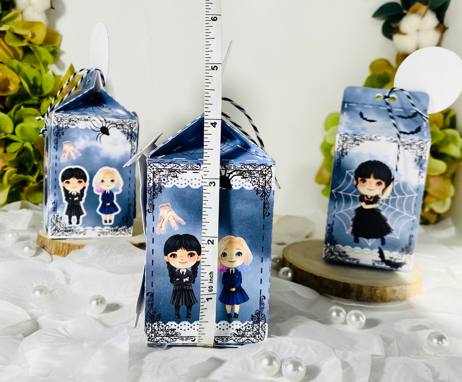 Pack With 36 Boxes Wednesday Addams Milk Favor Box. Wednesday Treats ...