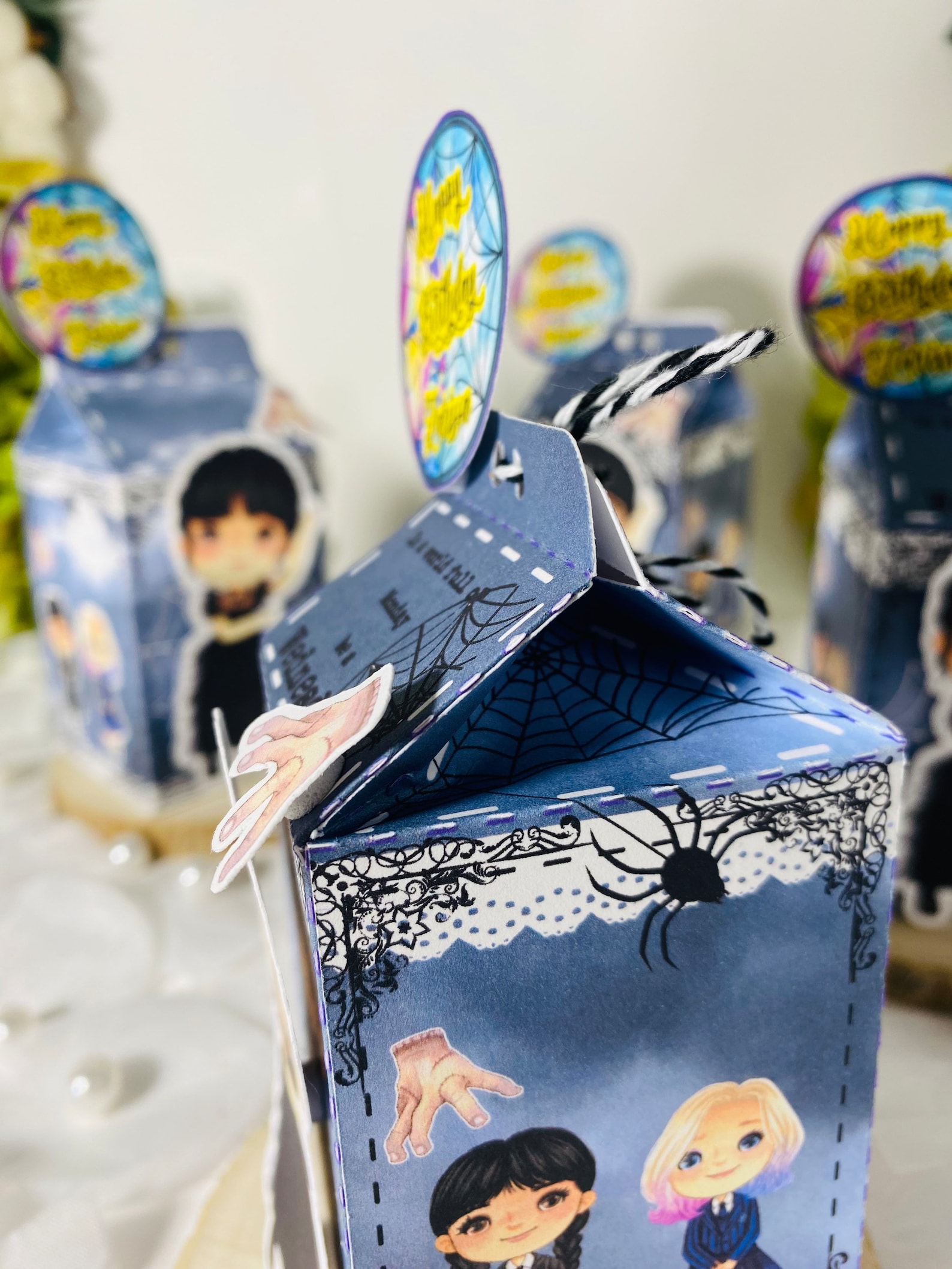 Pack With 36 Boxes Wednesday Addams Milk Favor Box. Wednesday Treats ...