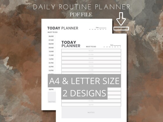 Daily Planner Printabledaily Plan Checklist Daily Routine - Etsy