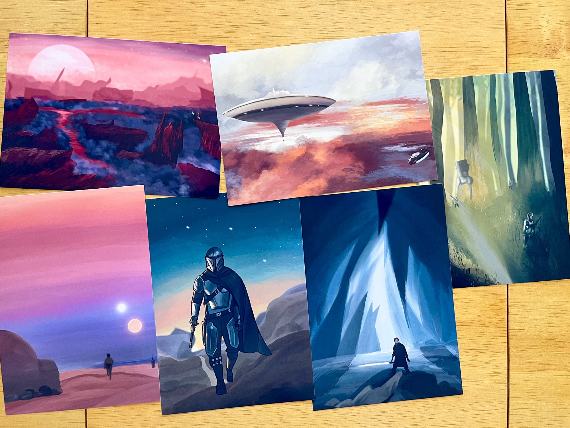 Star Wars Planet Landscape Art Prints Tatooine, Endor, Ilum, Dathomir ...