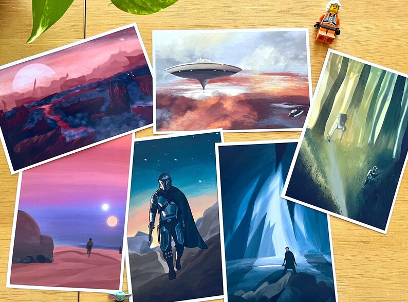 Star Wars Planet Landscape Art Prints Tatooine, Endor, Ilum, Dathomir ...