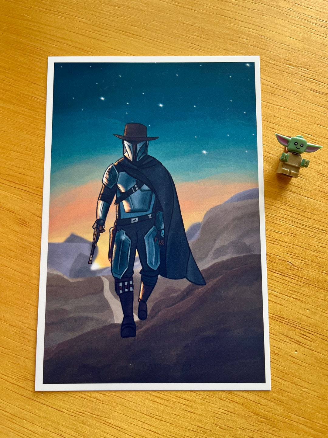 The Mandalorian Art Prints Cowboy Hat Edition, Star Wars, Nerd Gifts ...