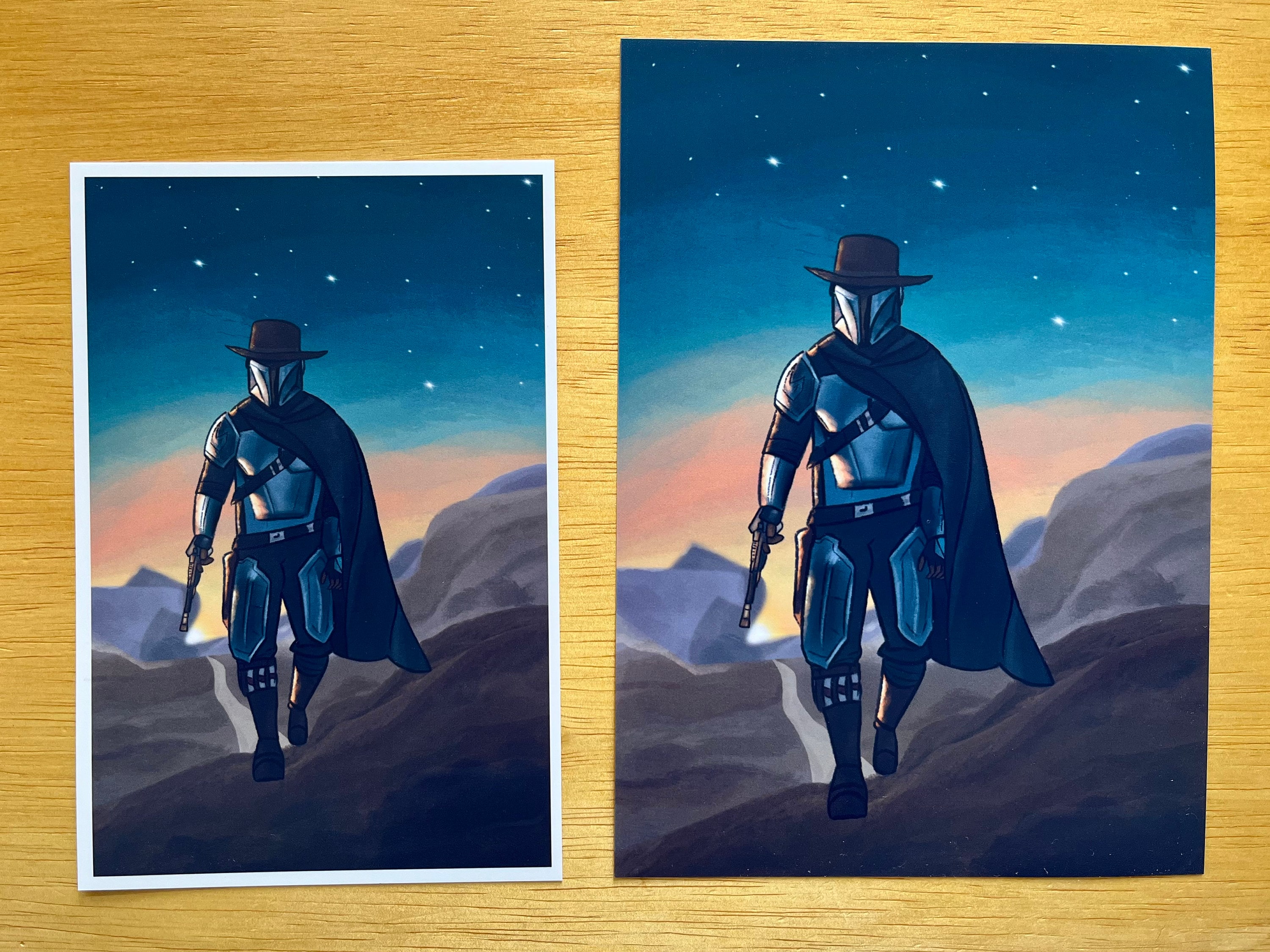 The Mandalorian Art Prints Cowboy Hat Edition, Star Wars, Nerd Gifts ...