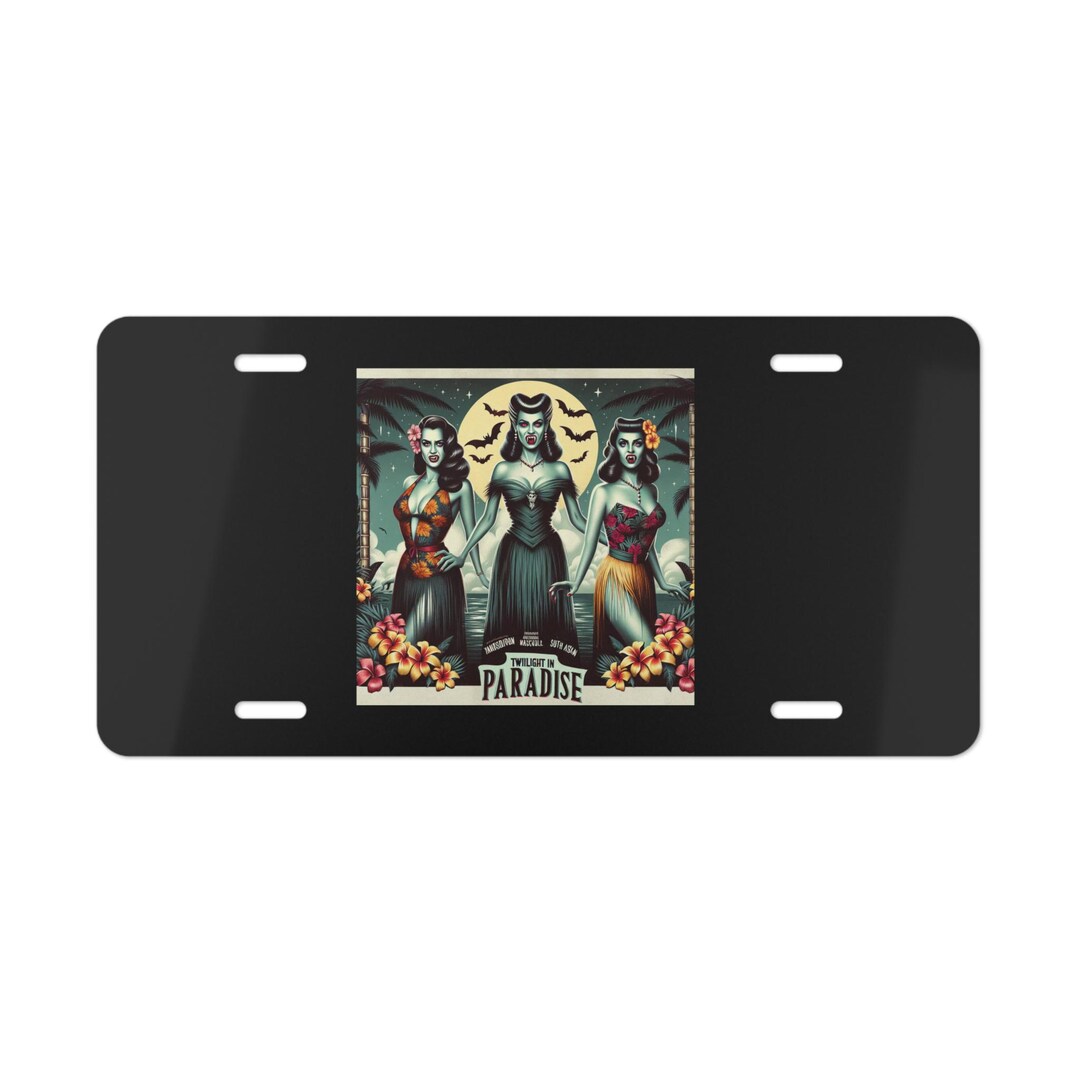 Dracula's Brides Dark Tiki Vanity Plate: Gothic Halloween Decor - Etsy