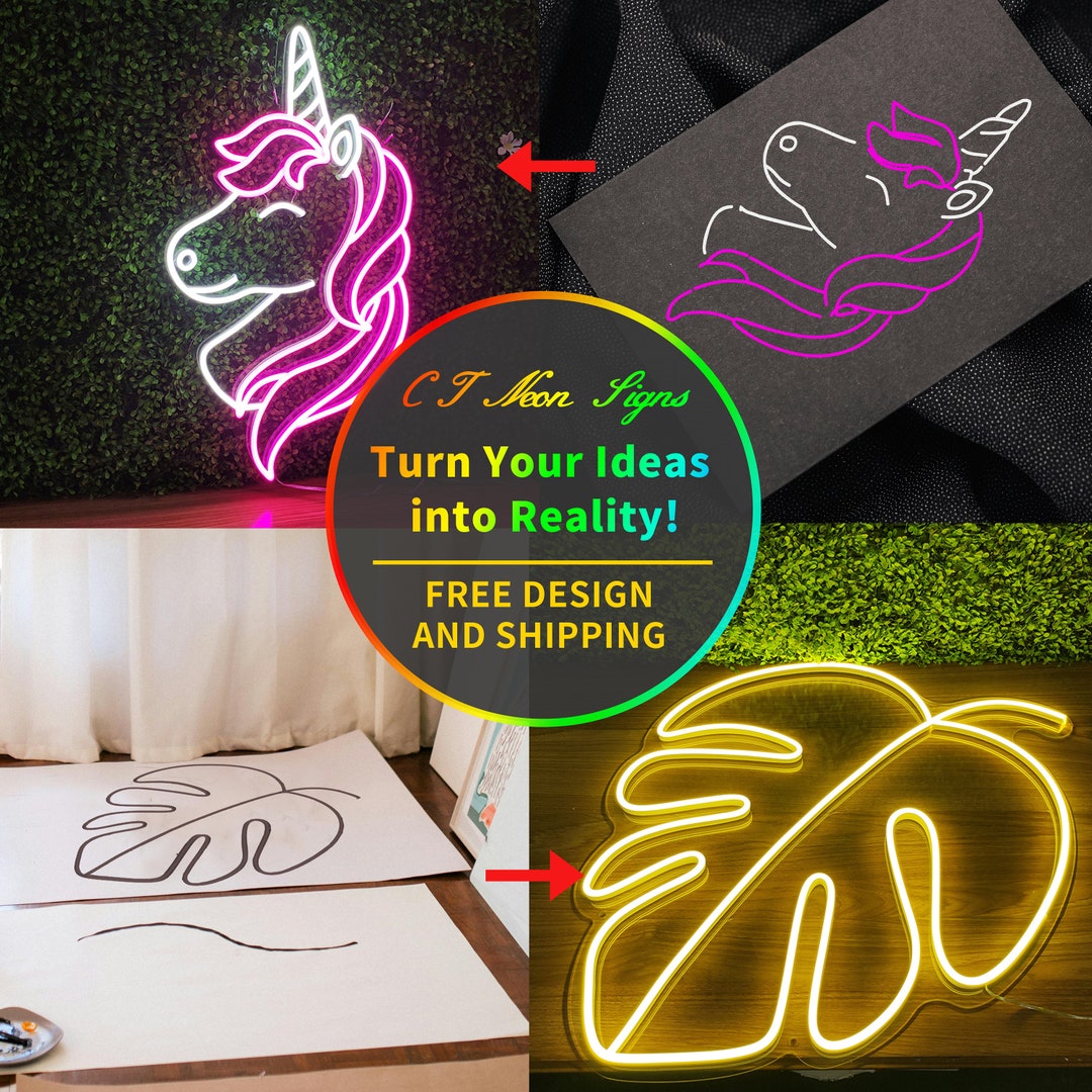 Custom Shape LED Signs Personalized Neon Lights for Home, Events ...