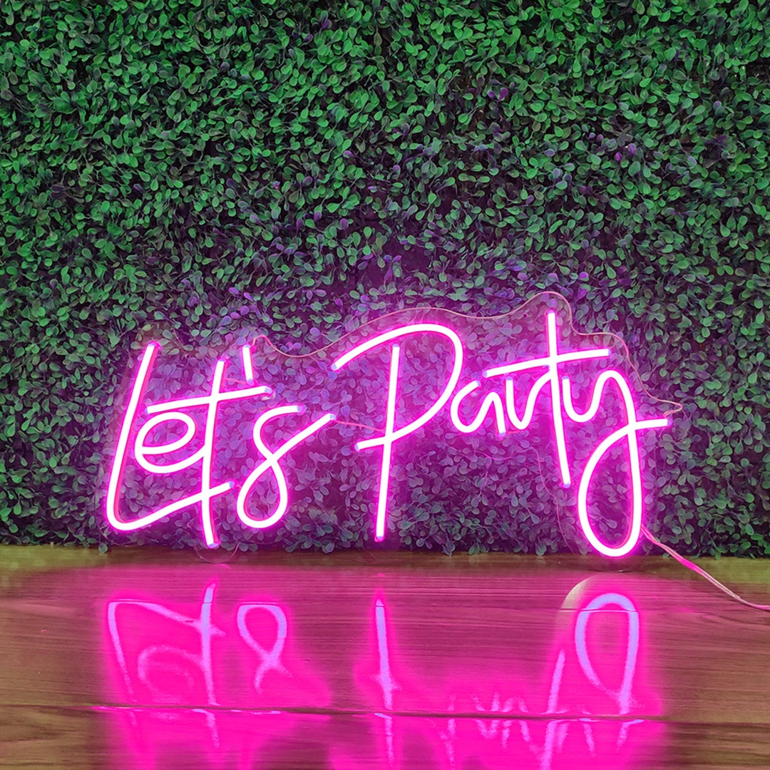 Let's Party Neon Signs, Custom Party Neon Wall Décor, Dimmable Custom ...