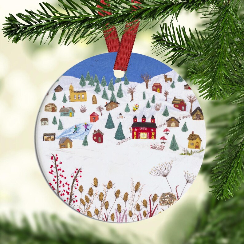 Winter Wonderland Bouquet Ceramic Christmas Tree Decoration Bauble Gift ...