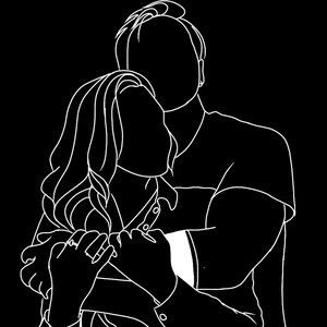 Personalised Digital Line Portraits, Gift for Christmas, Birthdays ...