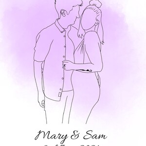 Personalised Digital Line Portraits, Gift for Christmas, Birthdays ...