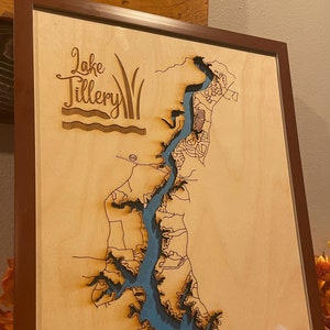 Laser Cut Lake Tillery Map - Etsy