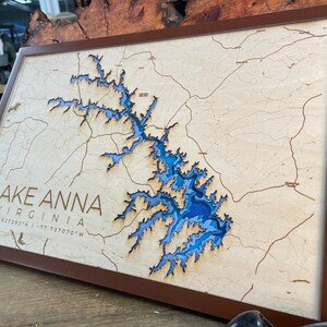 Unique Custom Lake Anna 3-layer Laser Cut Map With Depth Details - Etsy