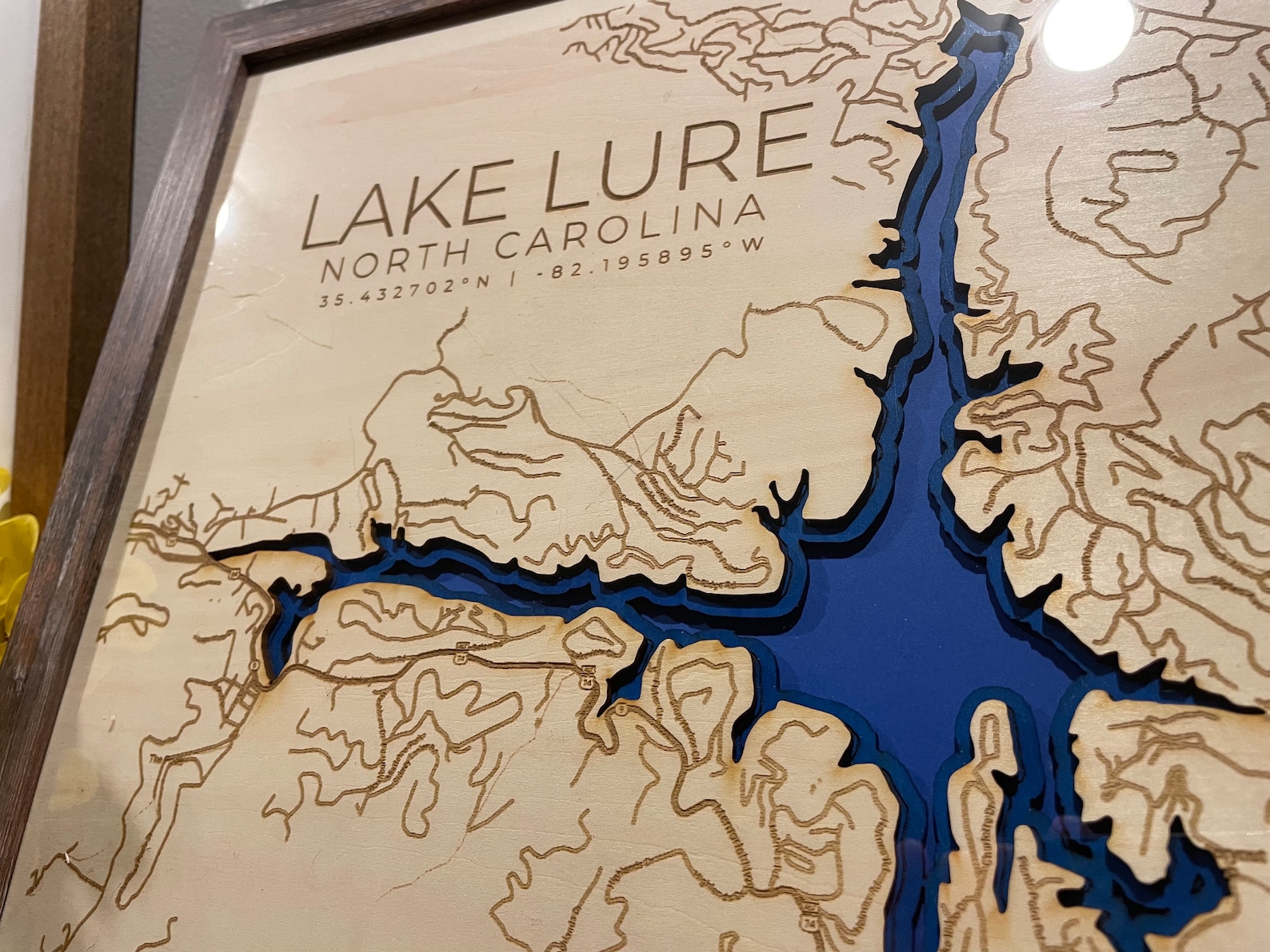 Lake Lure Laser Cut Wood Map – 3D Lake Depth Topography Wall Art - Etsy