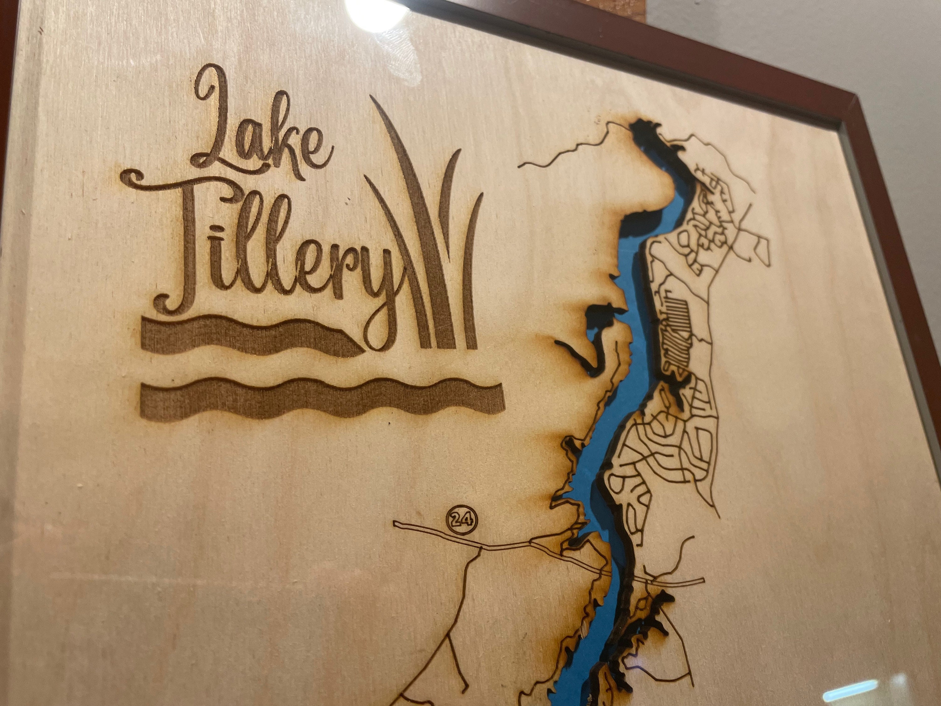 Laser Cut Lake Tillery Map - Etsy