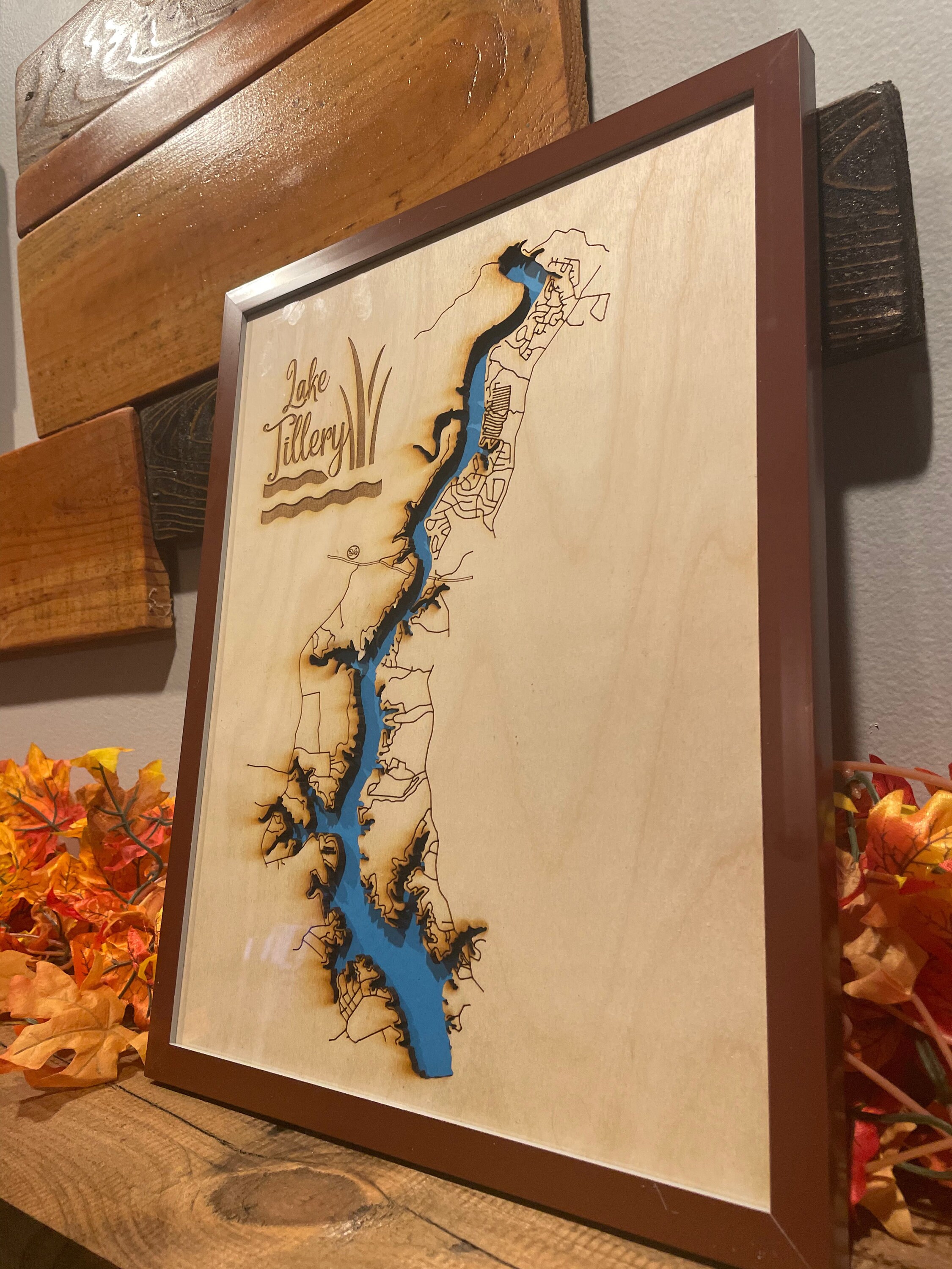 Laser Cut Lake Tillery Map - Etsy