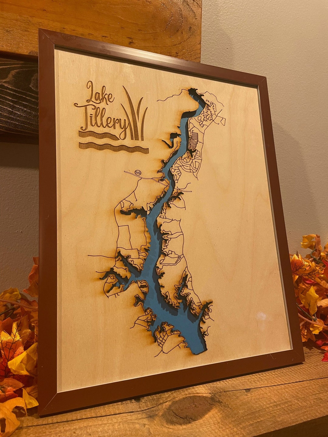 Laser Cut Lake Tillery Map - Etsy