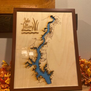 Laser Cut Lake Tillery Map - Etsy