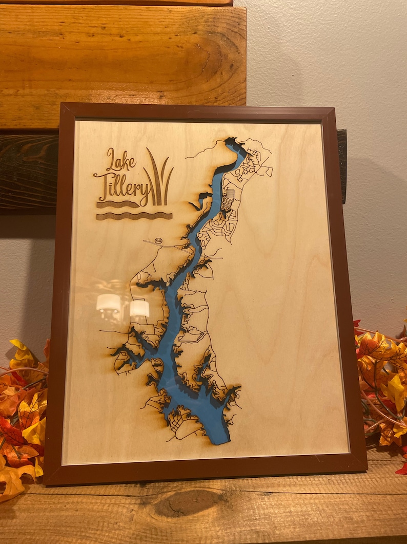 Laser Cut Lake Tillery Map - Etsy