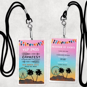 Personalised Digital Festival VIP Pass, Fits in Lanyard Pouch, I Edit ...