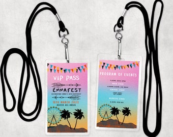 Music Festival Concert Themed Birthday Party VIP Pass Lanyard - Etsy