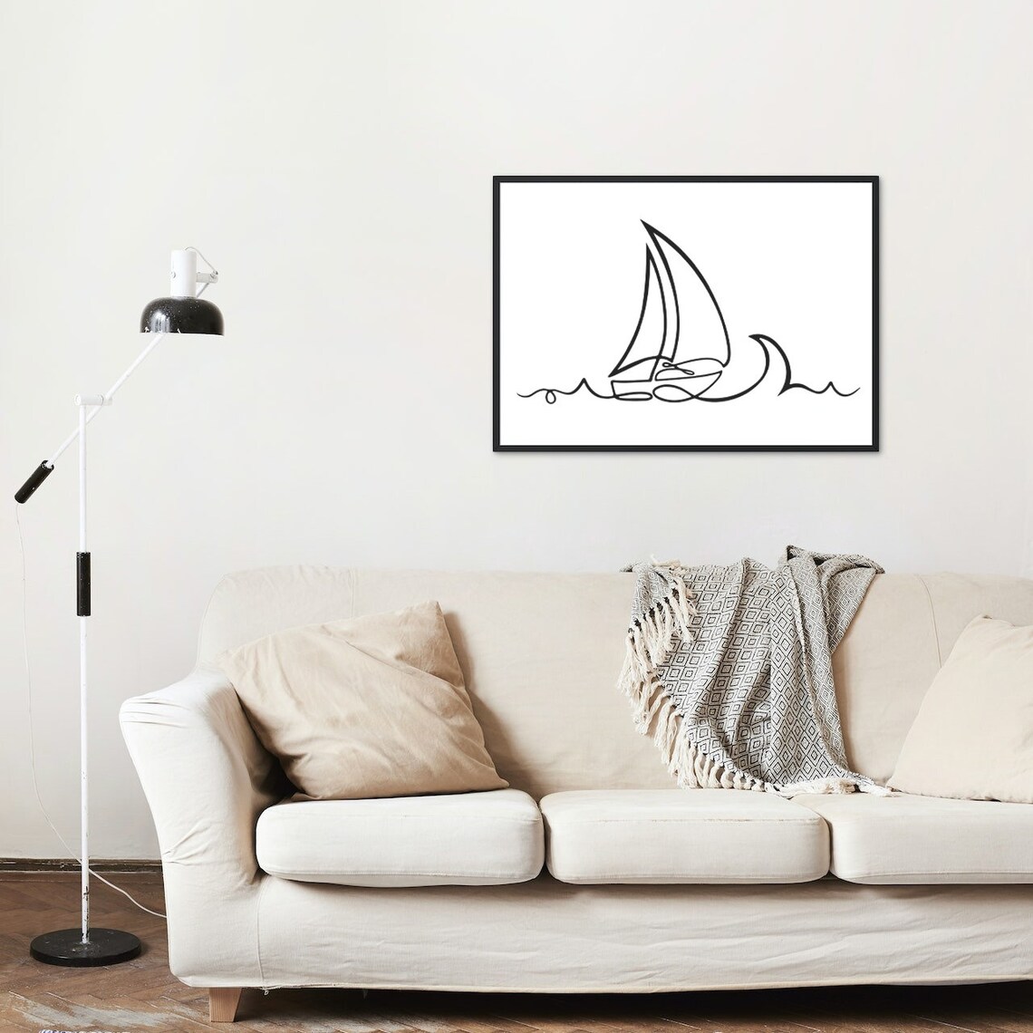Sailboat Line Art SVG, Sailing Boat Vector, Sailing Line Art, Single ...