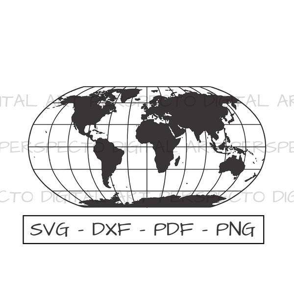 Oval World Map Wall Art - Etsy