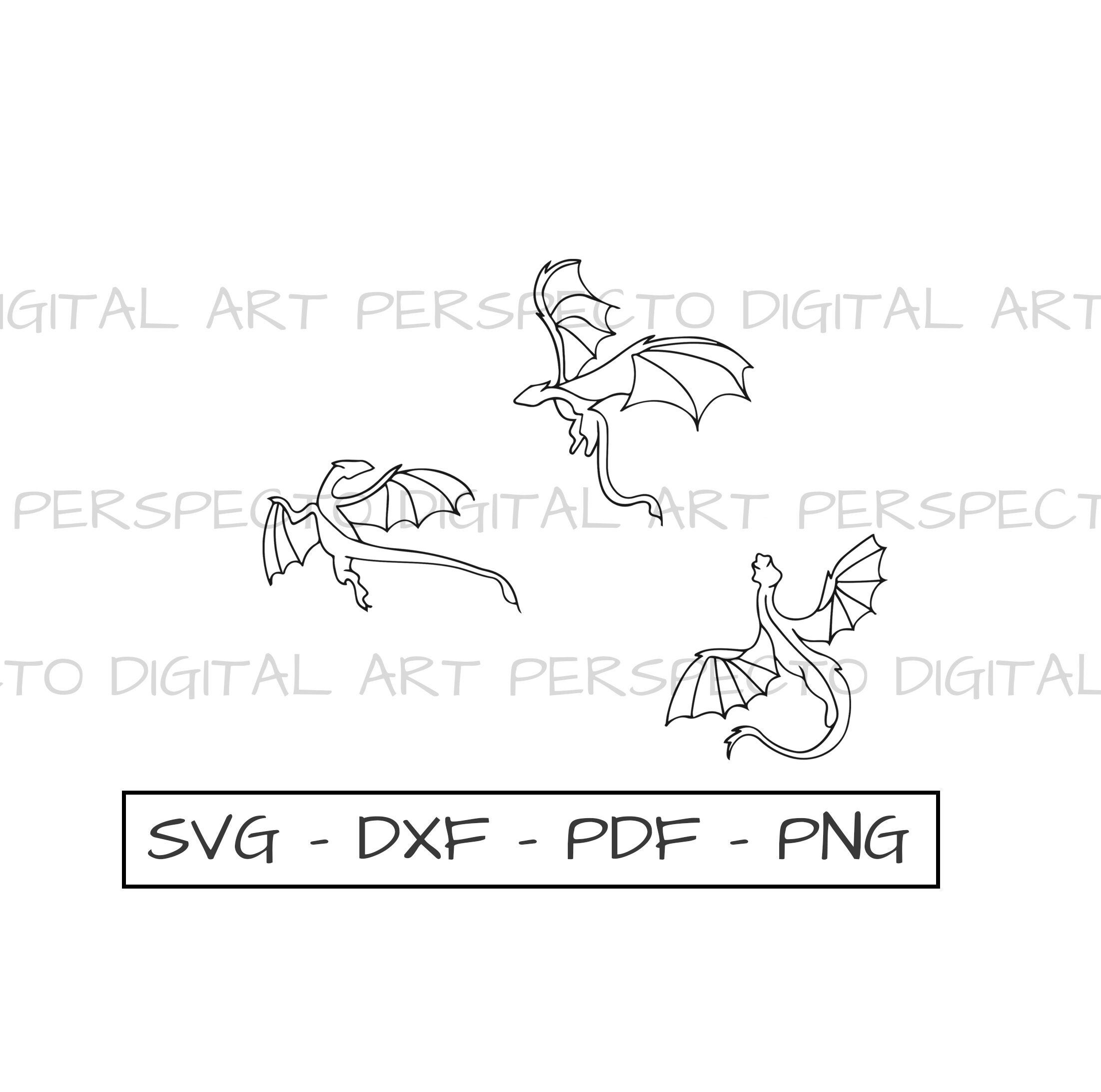 Flying Dragon Outline