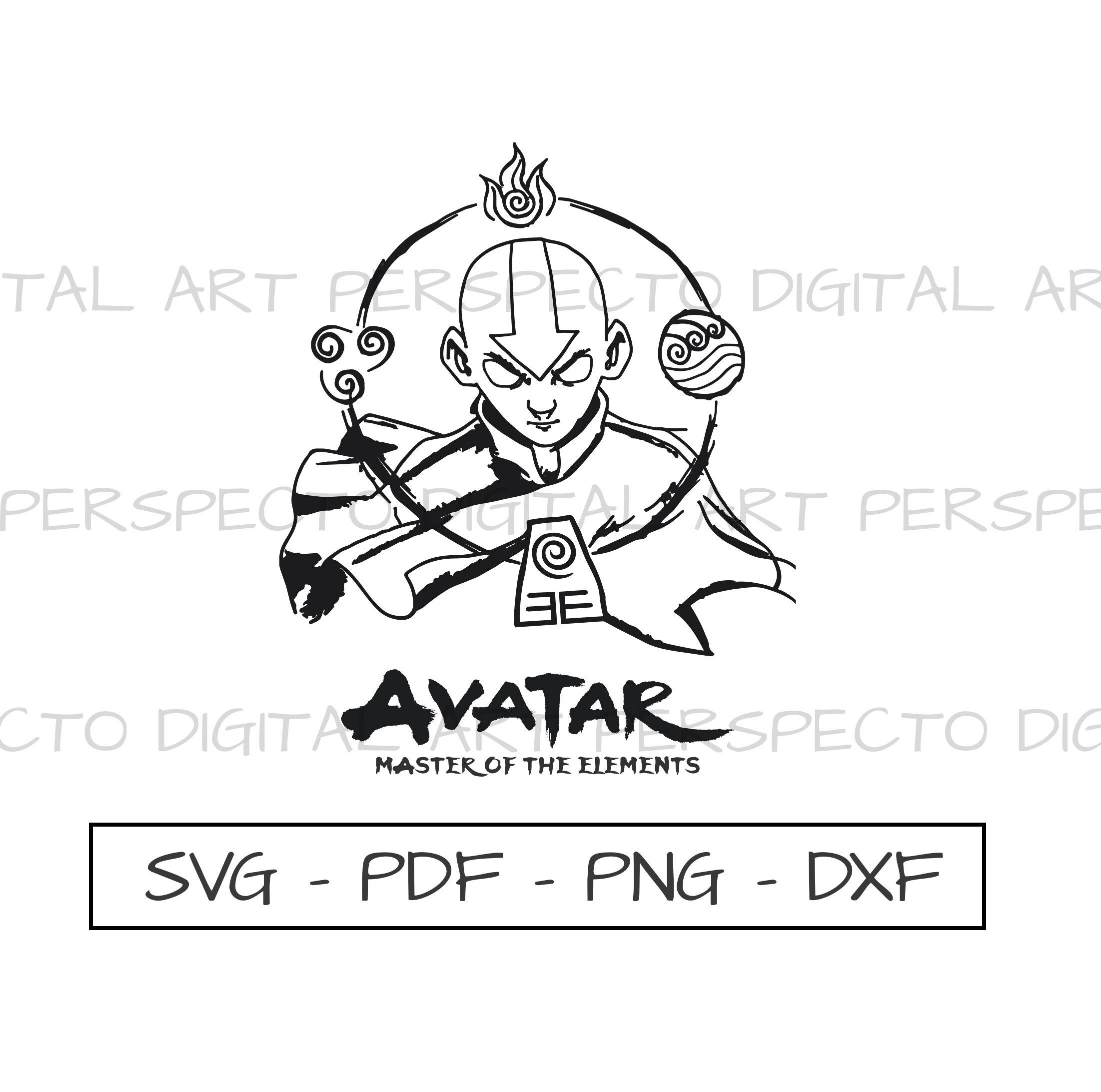 Avatar Master of the Elements Vector Svg, Avatar Aang the Last ...