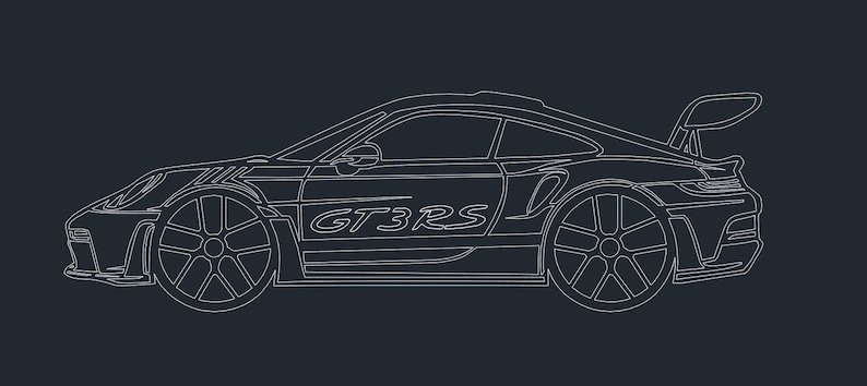 911 GT3 RS Side View Vector Svg, 911 GT3 RS Sport Car Vector Svg ...