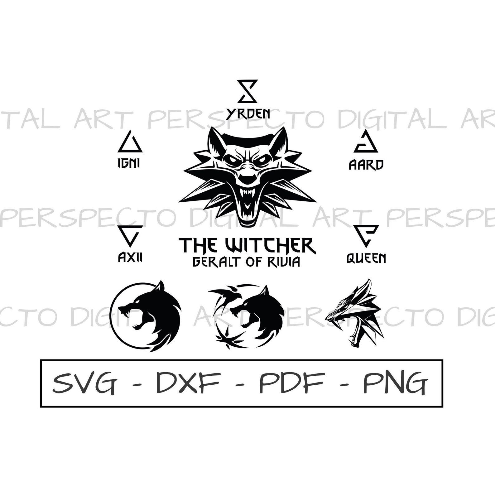 The Witcher Logo Bundle Svg, the Witcher Logo Vector Set, Witcher Logo ...