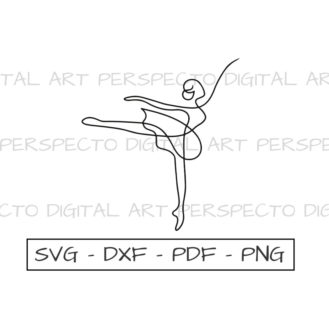 Ballerina Line Art Vector Svg, Ballet Svg, Dancer Svg, Single Line ...