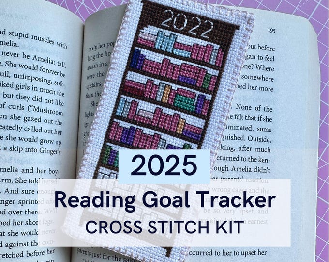 2025 Reading Goal Tracker Cross Stitch Bookmark Kit: 50-100 Books - Etsy