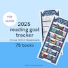 2025 100 Books Reading Goal Tracker - Cross Stitch Bookmark Guide PDF ...