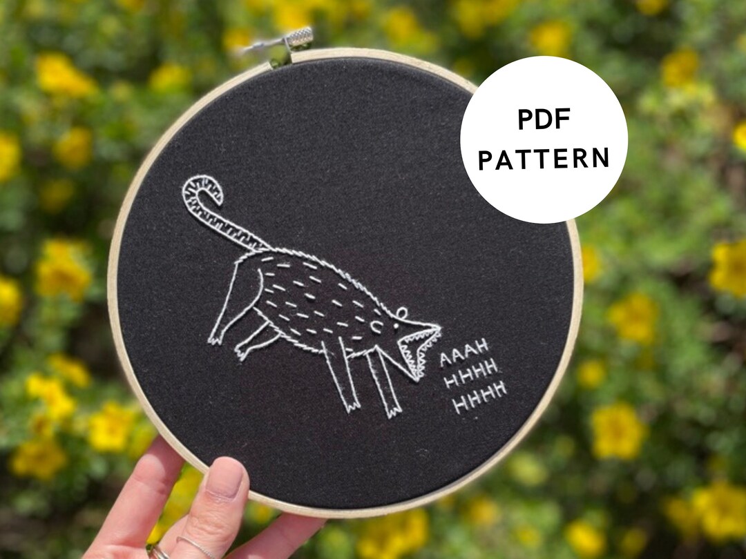 Screaming Possum Hand Embroidery Pattern PDF - Etsy UK