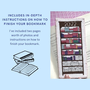 2024 12 & 24 Books Reading Goal Tracker Cross Stitch Bookmark PDF Guide ...