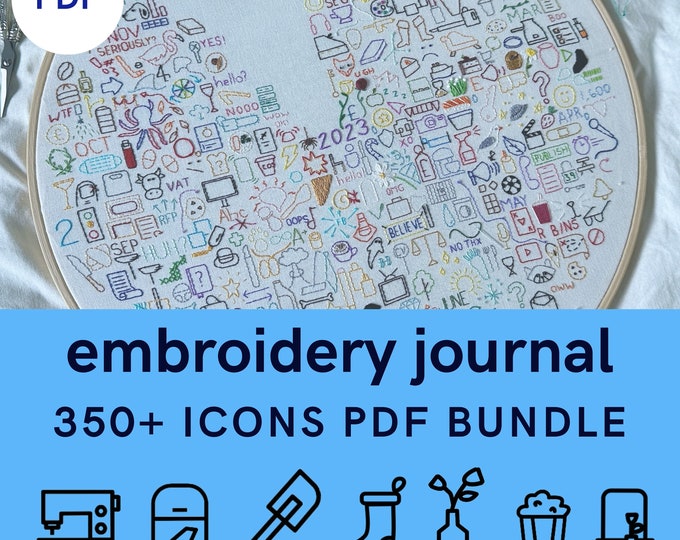 Hand Embroidery Journal Complete Starter Kit, Thread Journal, Stitch ...