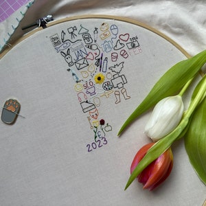 2025 Daily Tracker for Your Embroidery Journal PDF - Etsy
