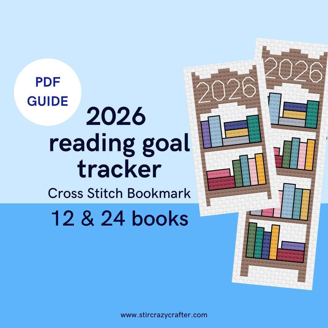 2026 12 & 24 Books Reading Goal Tracker - Cross Stitch Bookmark Guide ...