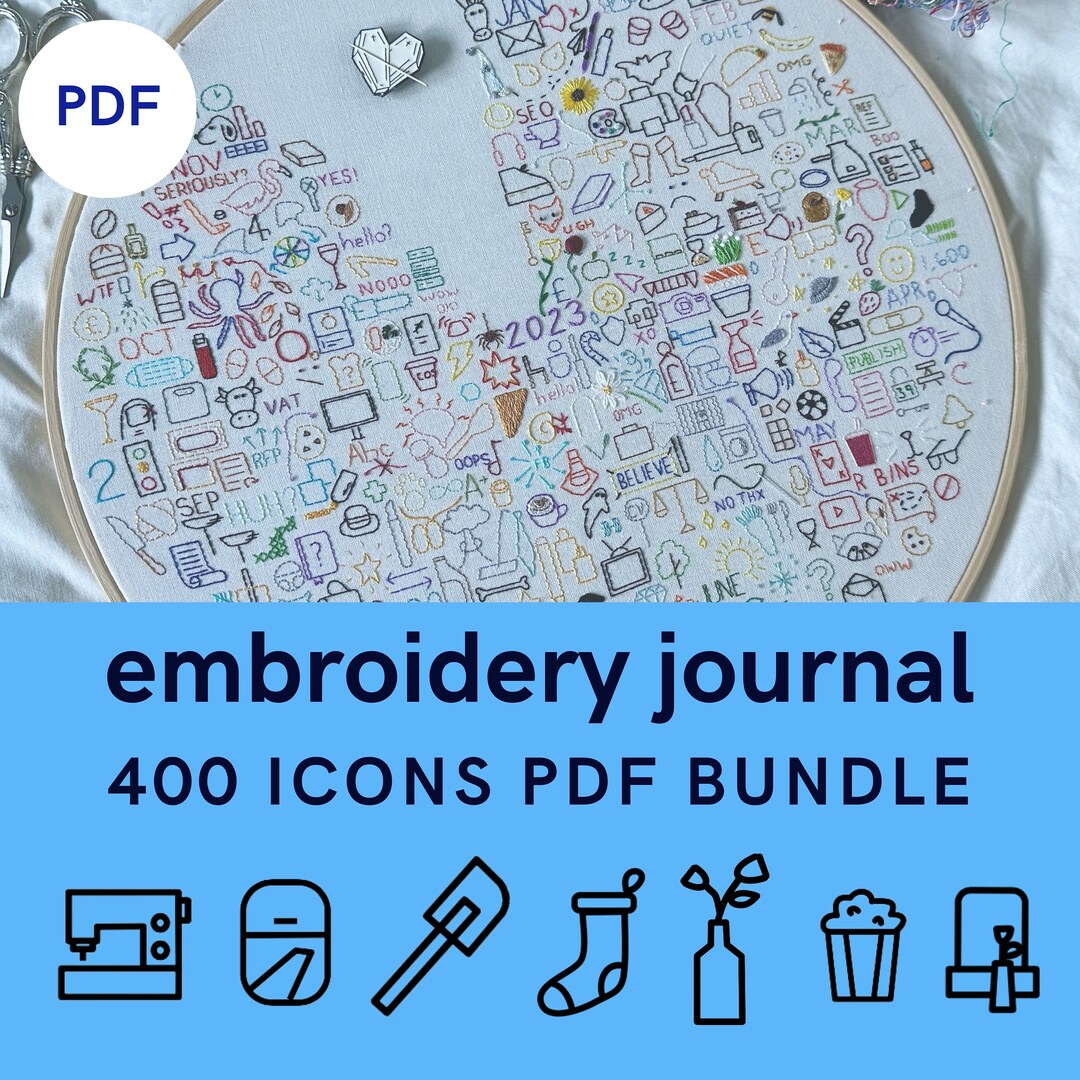 400 Embroidery Journal Icons PDF Bundle - Etsy Australia