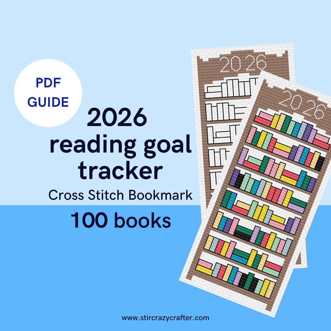 2026 100 Books Reading Goal Tracker - Cross Stitch Bookmark Guide PDF ...