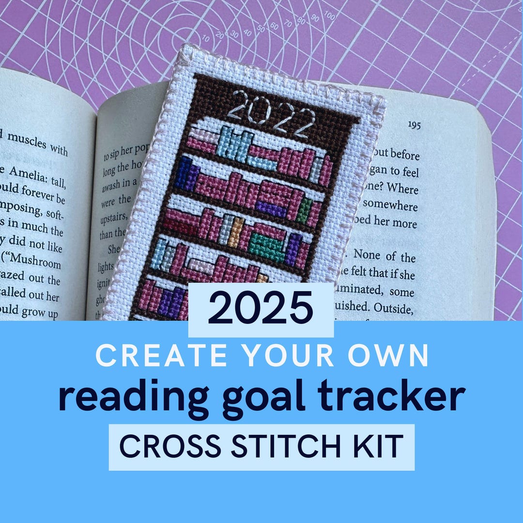 2025 Reading Goal Tracker Bookmark Cross Stitch Kit: for Reading ...