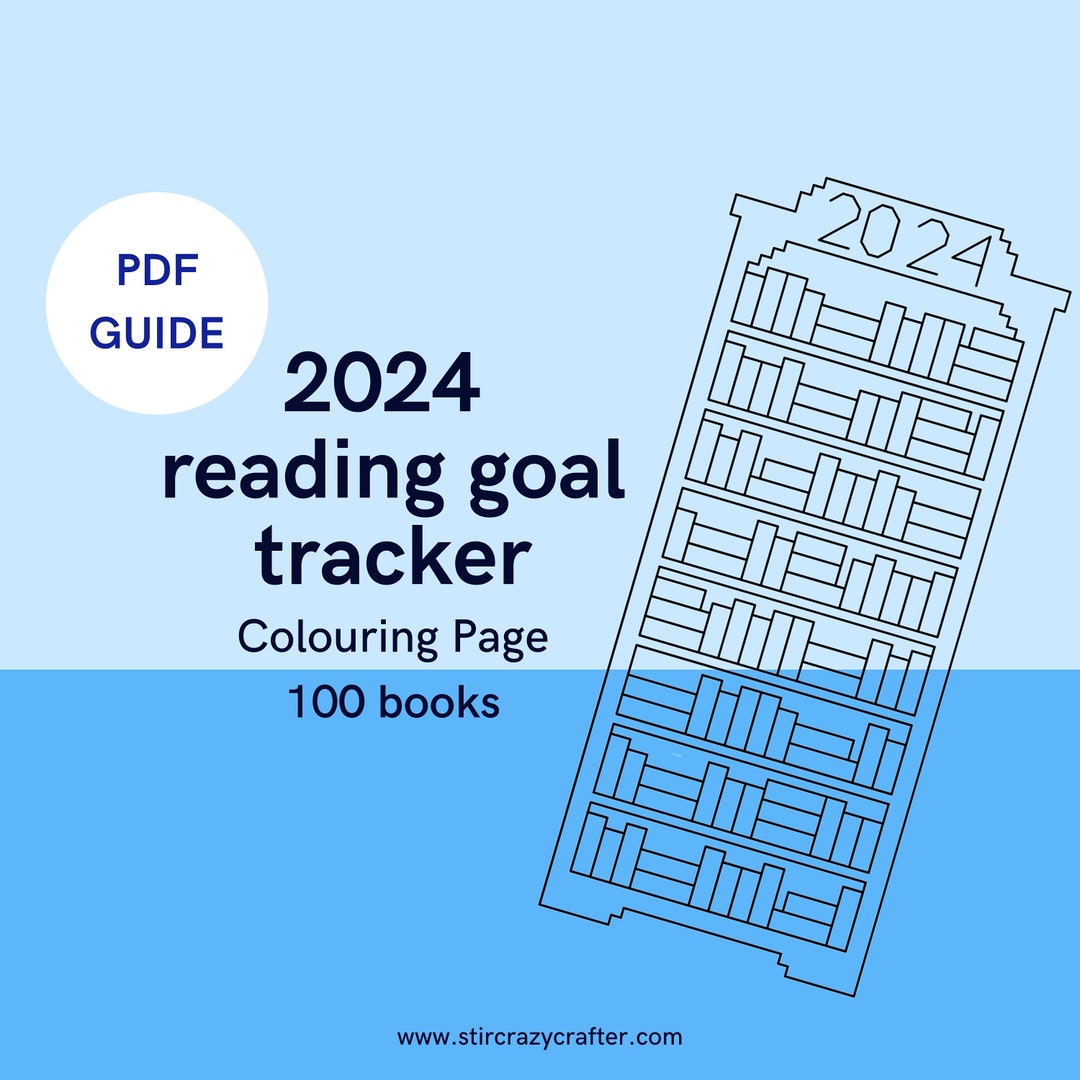 2024 100 Books Reading Goal Tracker Colouring Page PDF - Etsy
