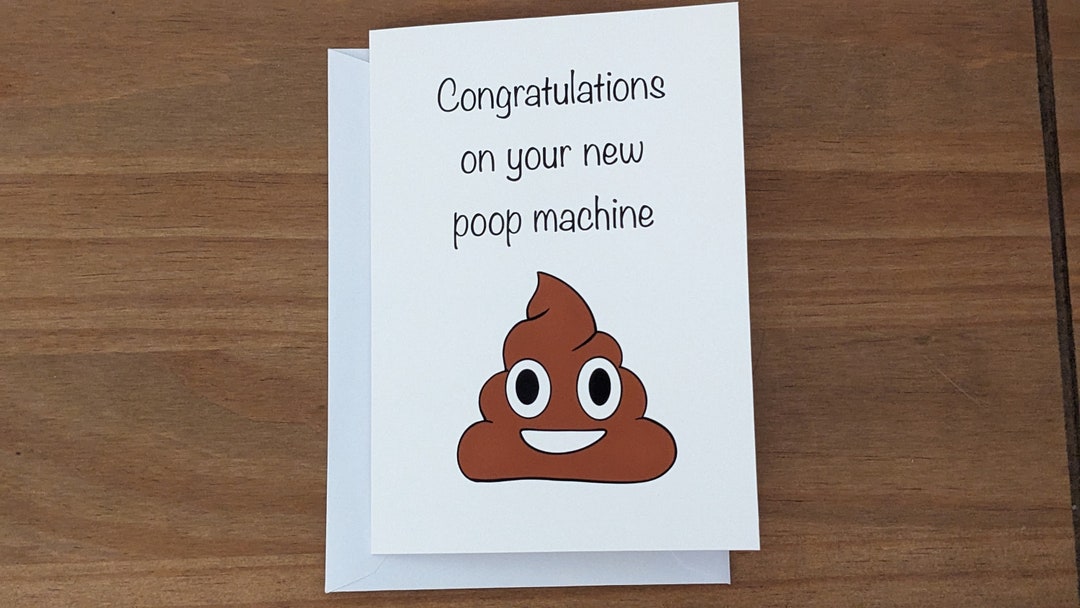 Funny New Baby Card Poo Machine Design Funny Greeting Card - Etsy