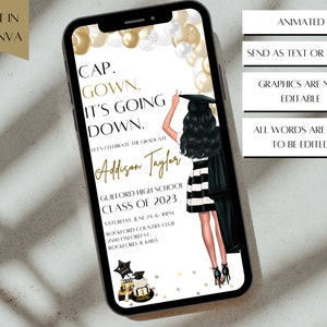 Olive Skin Tone Graduation Girl, Digital Graduation Party Invitation ...