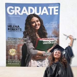 Custom Graduation Magazine Cover Backdrop, Photo Graduation Backdrop ...